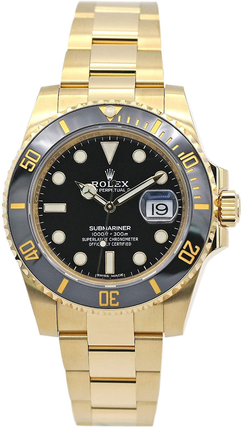 ROLEX Automatic Gold Black Dial Metal Men's Watch for Man RLX-SUB-GB-A ...