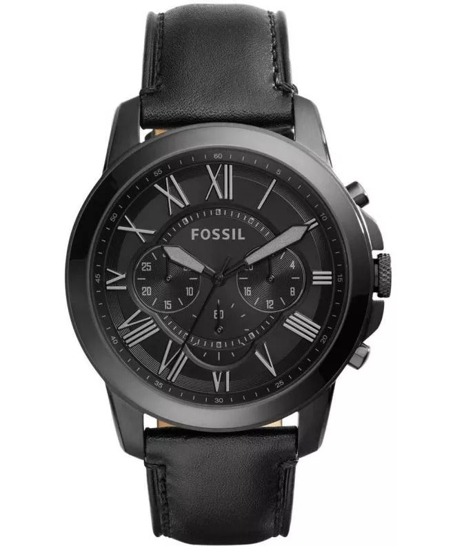 Fossil Chronograph Black Dial Leather Men's Watch - FS-5147 – Houseofaww