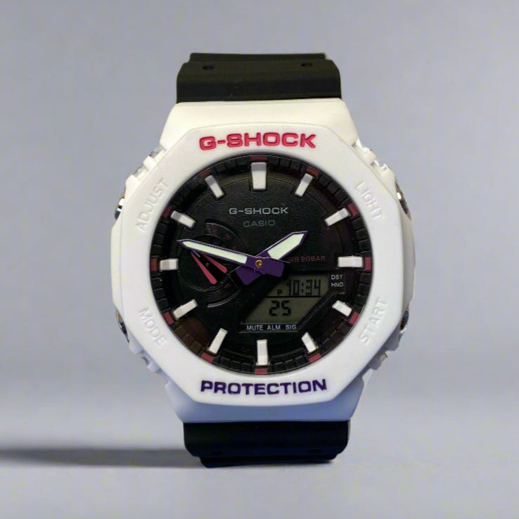 Casio G-Shock Resin Analog Digital White x Black Sports Men's Watch-GS ...