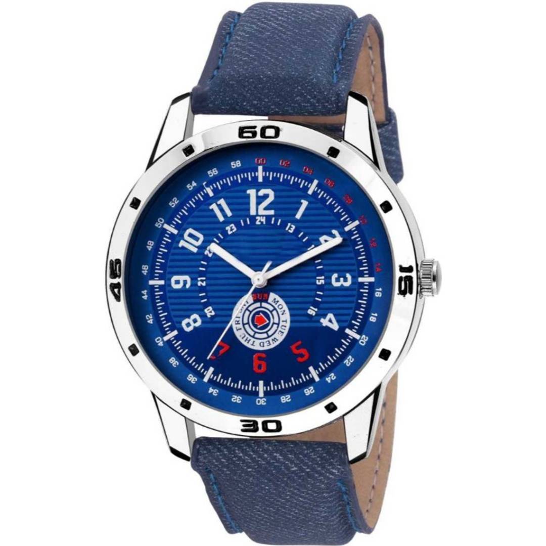 New Blue Synthetic Leather Analog Wrist Watch for Men – Houseofaww