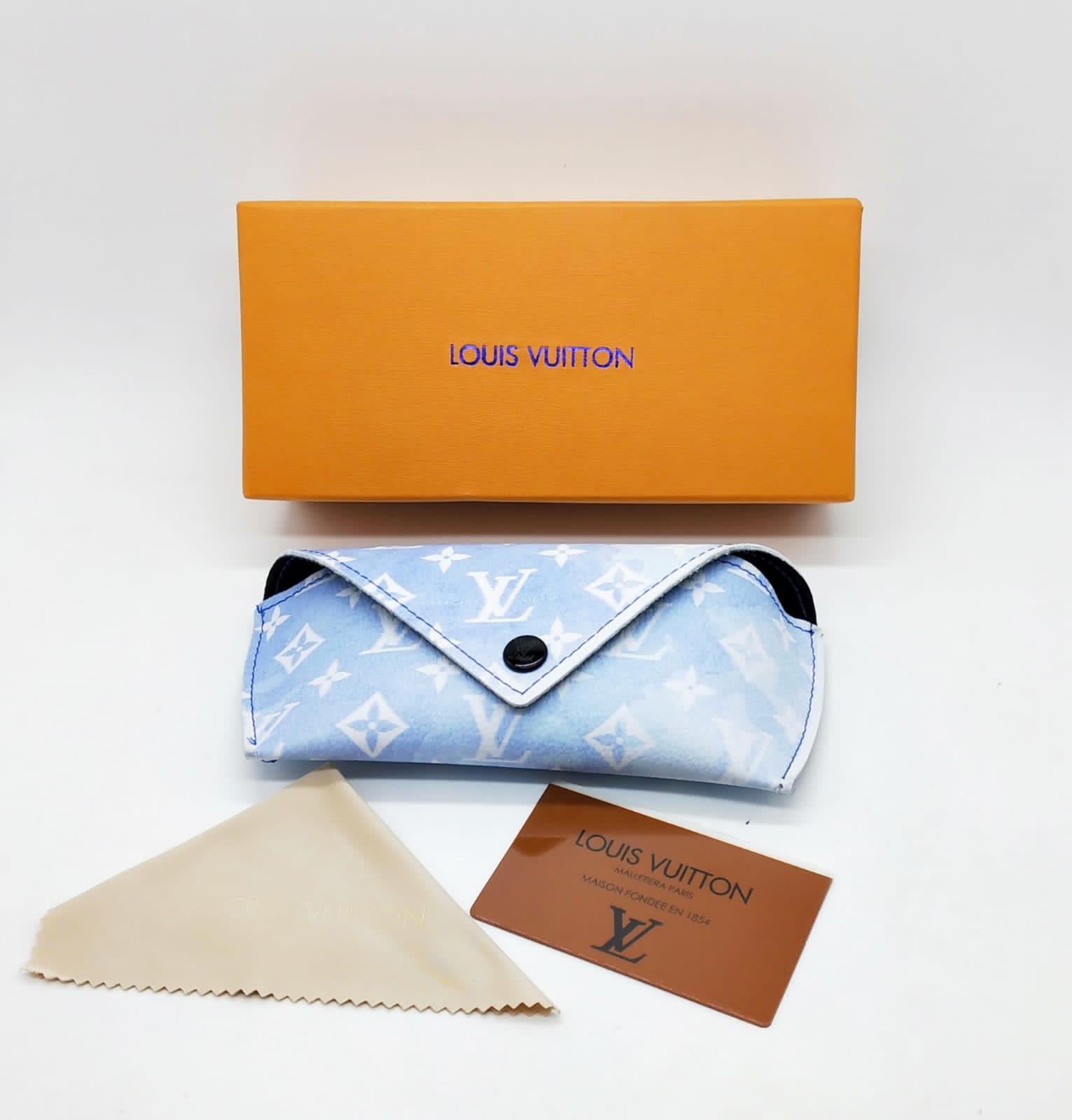 Louis Vuitton Branded Original Sunglass Case In Blue Color With Brand ...