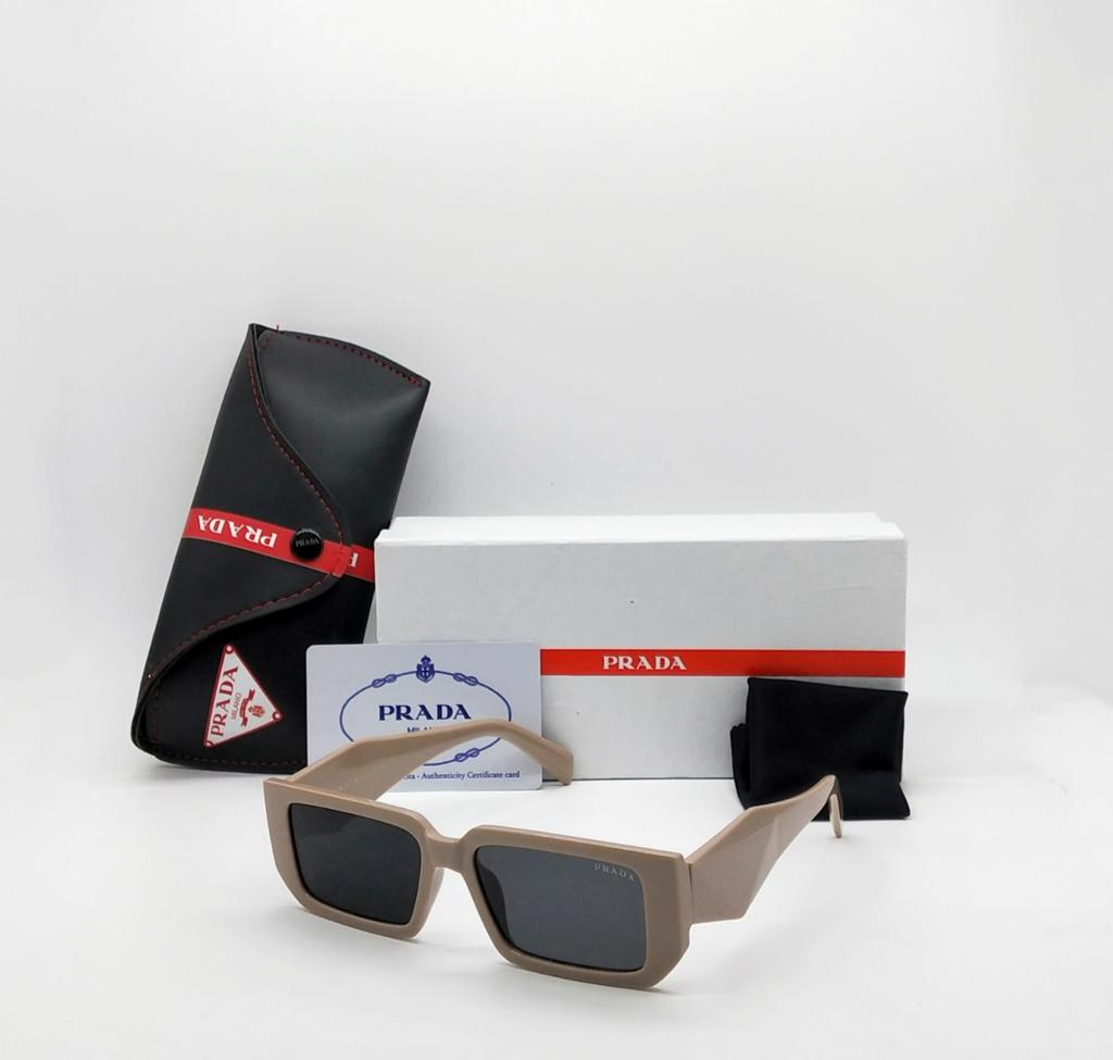 Prada Latest Design BEIGE Color Glass Mens and Womens PR-17Ws Black Fr ...